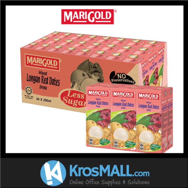 Marigold Asian Drink Less Sugar 24 x 250ml - Mixed Longan Red Dates ...