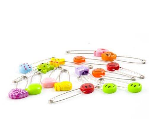 Colorful Child Safety Pins Large Stainless Steel Anti-rebound Cute Pin ...