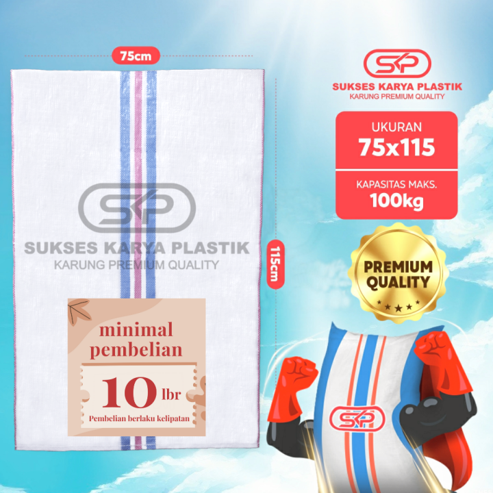 10 Lembar Karung Plastik 75 x 115 cm Kualitas Premium, Karung 75x115 cm ...