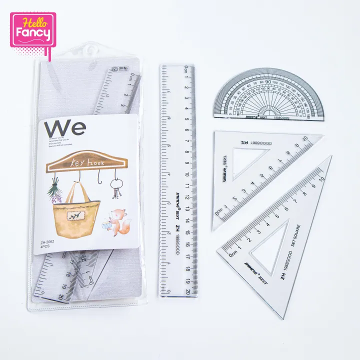 Penggaris Segitiga Busur dan Lurus Fancy Anak / Premium Ruler ZH-2062 ...
