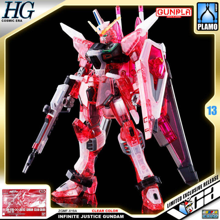 🎁 BANDAI GUNPLA HIGH GRADE COSMIC ERA HGCE HG 1/144 INFINITE JUSTICE GUNDAM REVIVE CLEAR COLOR ...