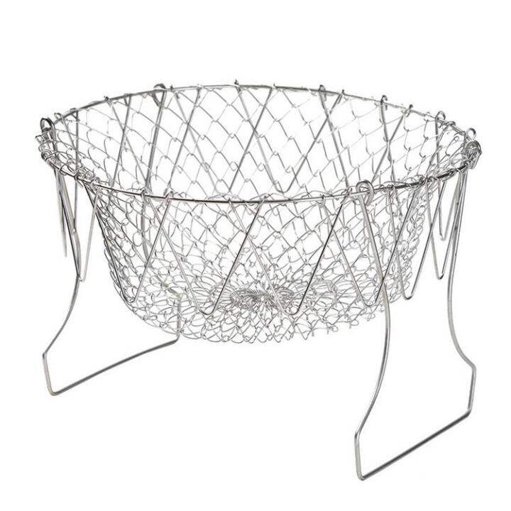 Stainless Steel Strainer Flexible Stainless Steel Foldable Fry Strainer ...