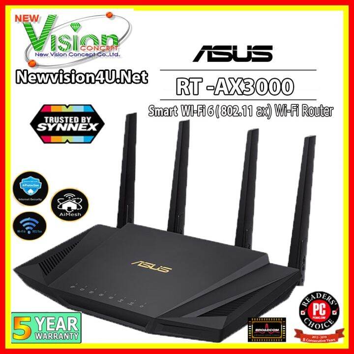 พร้อมส่ง โปรโมชั่น ASUS RT-AX3000 AX3000 DUAL BAND WiFi 6 ROUTER ...