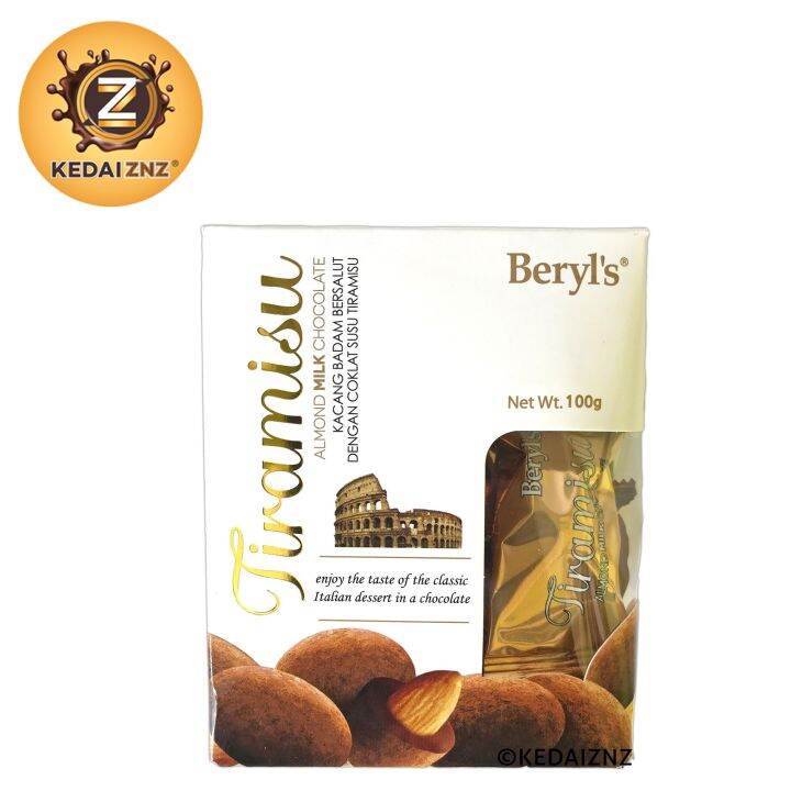 Chocolate Beryl’s Tiramisu Almond Milk Chocolate Box 100g Coklat | Lazada