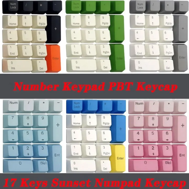 Mechanical Keyboard Number Keypad PBT Keycap Top Side Printed Blank 17 ...