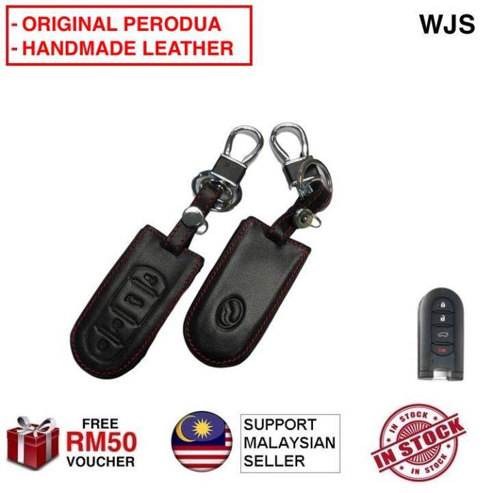 (ORIGINAL KEY LEATHER COVER) WJS Stainless Steel Perodua Bezza Smart ...