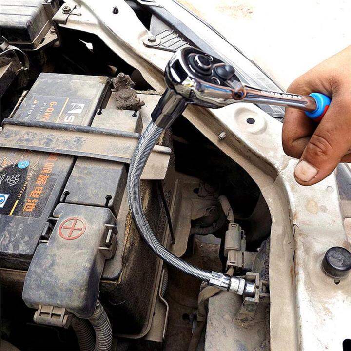 1/4" 200mm Drive Flexible Shaft Socket Extension Bar Adapter Ratchet ...