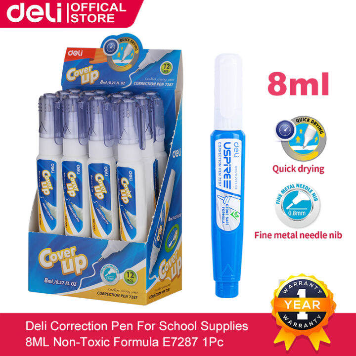 Deli 8ml Correction Pen Liquid Stationary For School Supplies Quick Dry Non-Toxic E7287 1Pc ...