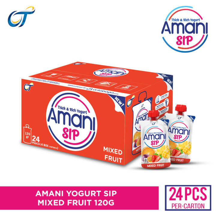 Bundle - Amani Yogurt SIP Mixed Fruit (24 pouch) | Lazada Indonesia