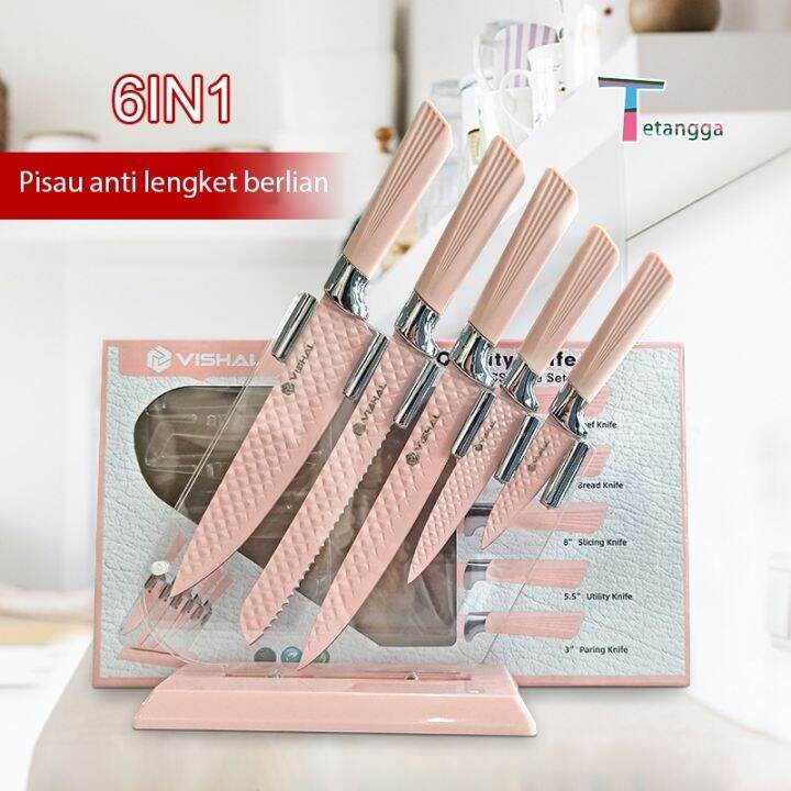 Tetangge 6 Pcs Pisau Set Paling Tajam Cookware Kitchen Knife Set ...