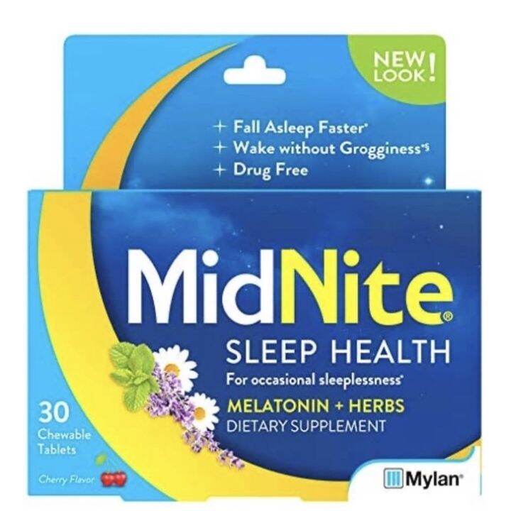 VC wen766336229288 Mylan MidNite Drug-Free Sleep Aid Chewable Tablets ...