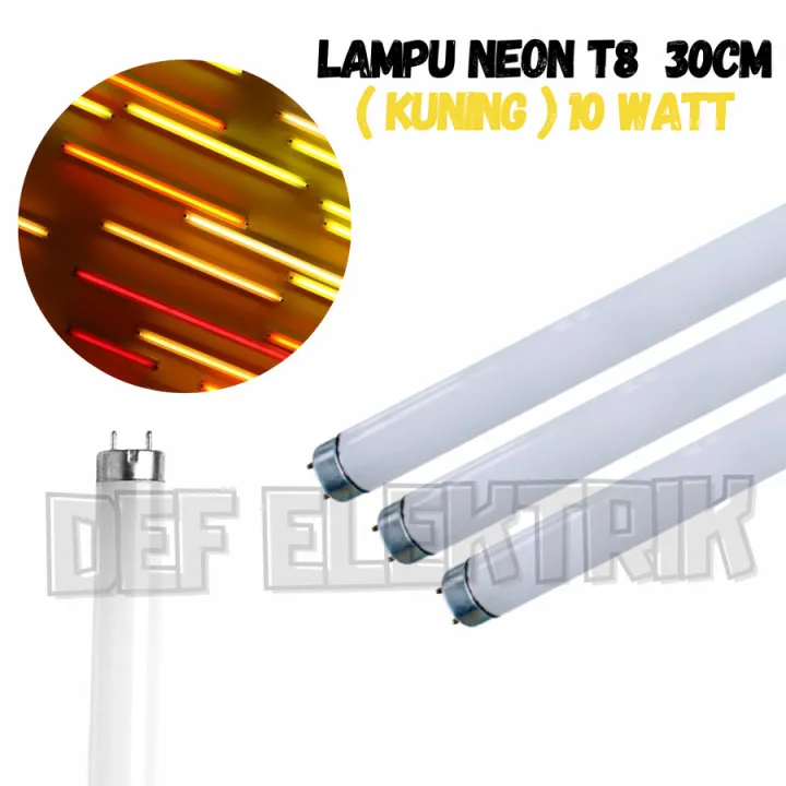LAMPU NEON TL 10 WATT 30 CM KACA WARNA KUNING FLUORESCENT TUBE | Lazada ...