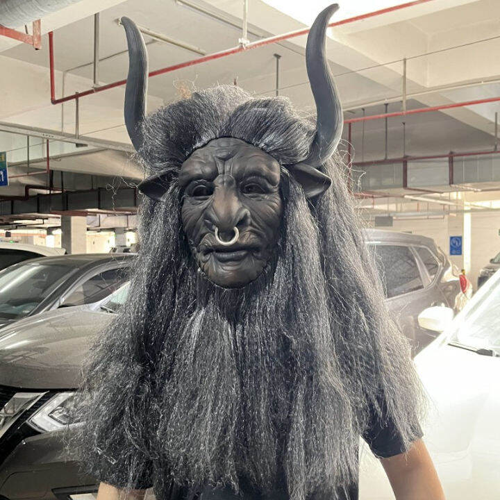 New Bull Demon King kostum prop Bull Head Cover lucu dewasa penuh Face ...