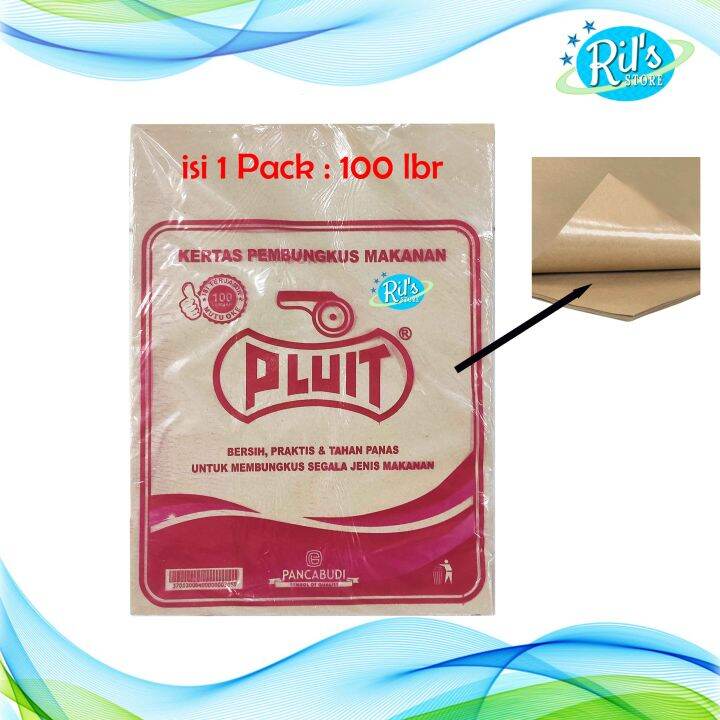 Kertas Nasi Putih PLUIT MERAH / Pembungkus Makanan 100 lbr / Tahan ...