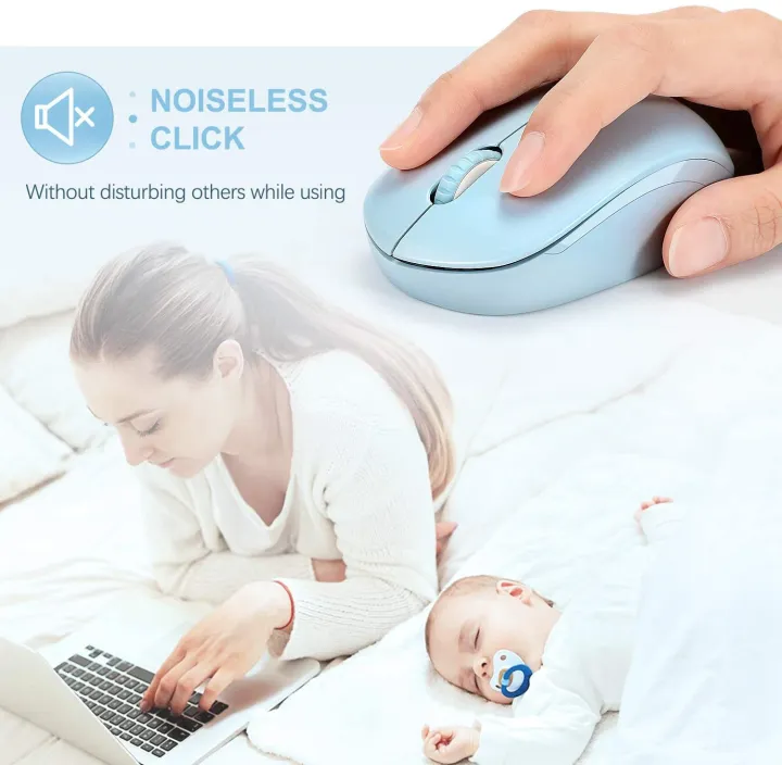 Wireless Mouse, 2.4G Noiseless Mouse with USB Receiver - seenda Portable Computer Mice for PC ...