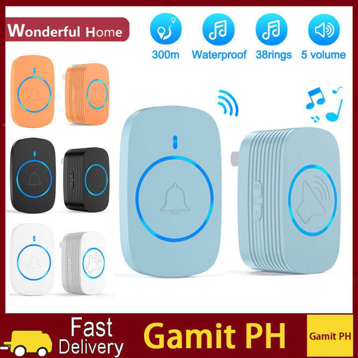 [Gamit PH]Wireless doorbell colorful waterproof door bell AC 100-240V ...