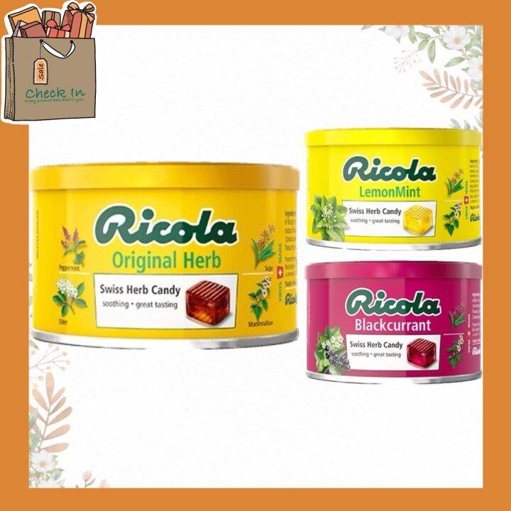 Ricola Swiss Herb Candy Original Herb Lemon 100 g 3 รสชาติ ริโคล่า ริโคลา ลูกอมสมุนไพร 100 กรัม ...