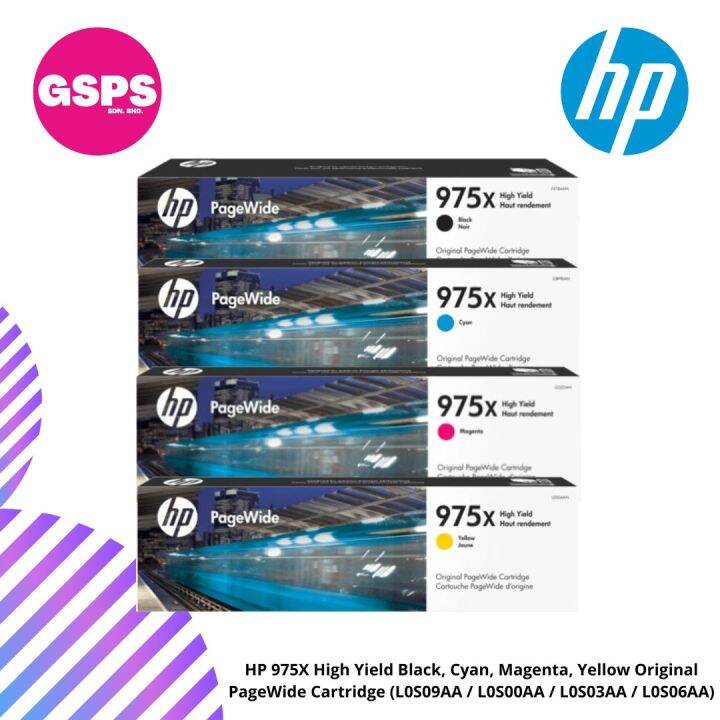 HP 975X High Yield Black, Cyan, Magenta, Yellow Original PageWide ...