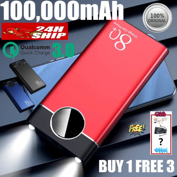 100 original Power Bank 100000mA powerbank quick charge Aluminum shell ...