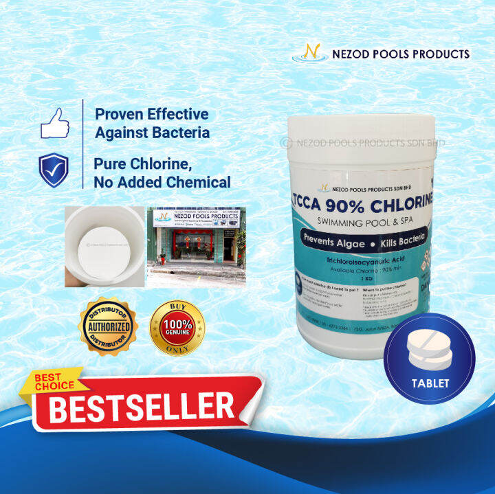 TCCA 90% TABLET CHLORINE CHINA - KLORIN - 1KG - SWIMMING POOL TABLET ...