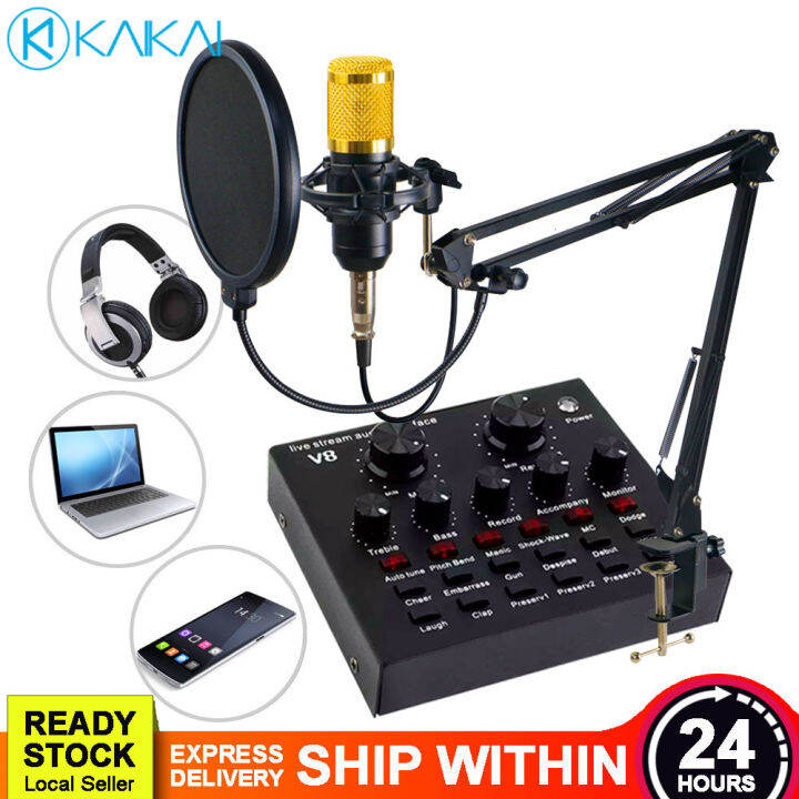 Professional Condenser BM800 USB Audio Studio Microphone Vocal Record With Adjustable Stand For ...