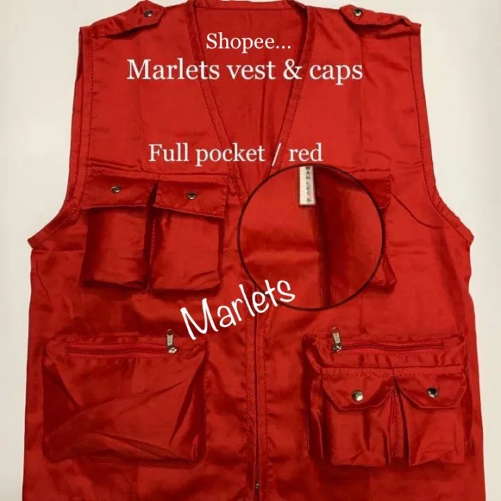 Full pocket campaign ,toda , tanod , election vest ,chaleco Khaki,Red ...