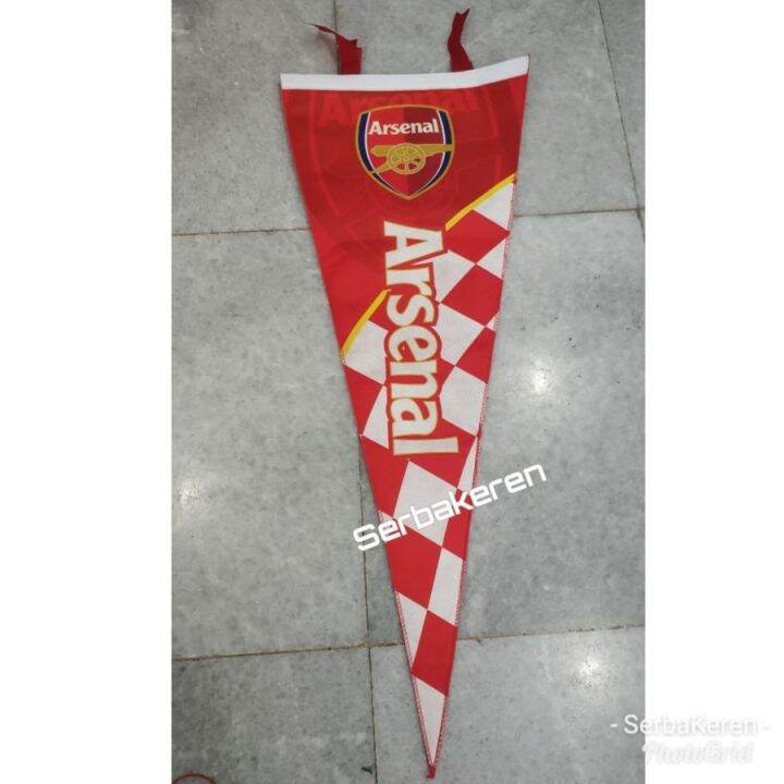 Bendera Banner Segitiga Arsenal Gunners club bola gantungan dinding ...