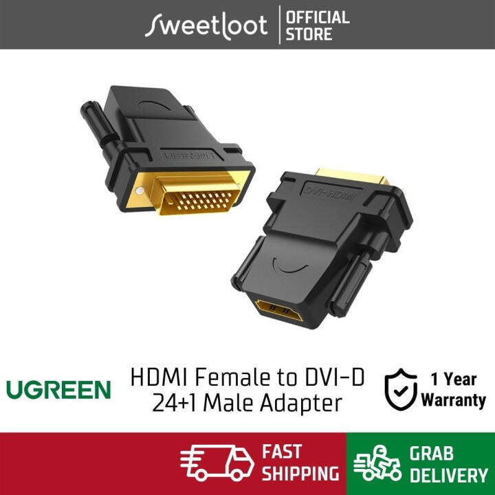 Ugreen Hdmi Female To Dvi D 24 1 Male Adapter Bi Directional 2 Way Dvi