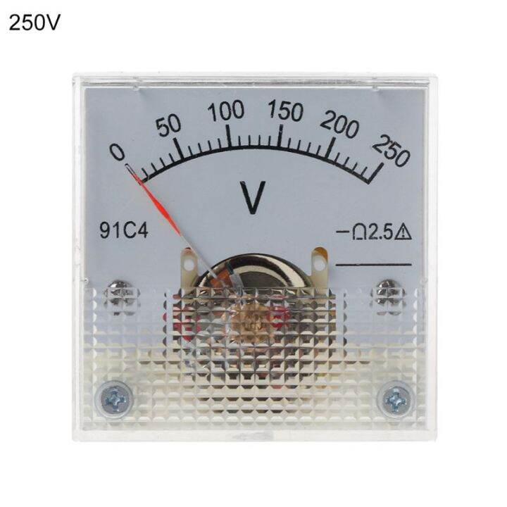 91C4 DC Voltmeter Analog Panel Voltage Meter Mechanical Pointer Type 3 ...