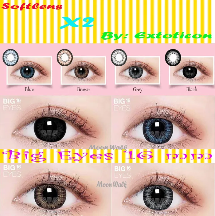 SOFTLENS Softlen Innocent X2 EXOTICON BIG EYES 16 MM + Gratis Tempat ...