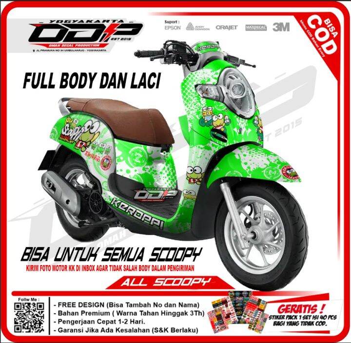VARIASI aksesoris decal sticker honda scoopy injeksi fi karbu full body ...