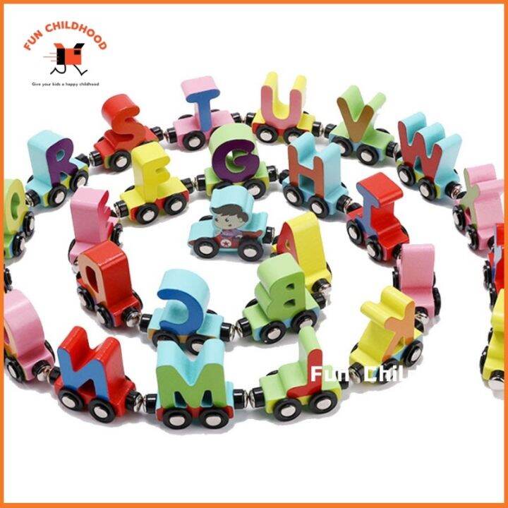 [Hot sales] ☸ (On Hand)Alphabet Letter Magnet Train ABC Magnetic Car ...