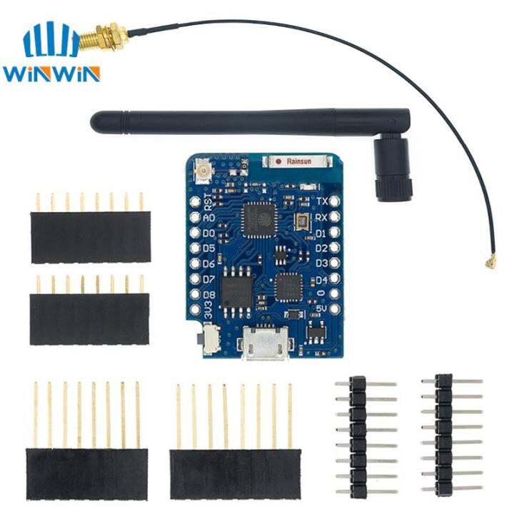 WEMOS D1 Mini Pro 4M 16M ไบต์ขั้วต่อเสาอากาศภายนอกแบบไบต์ ESP8266 ESP ...