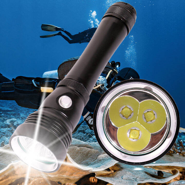 Underwater Original Waterproof Torch Rechargeable Diving Light XHP70 ...