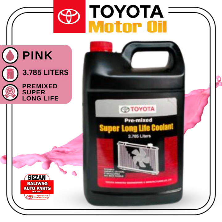 ORIGINAL TOYOTA SUPER LONG LIFE COOLANT PINK READY TO USE ANTI-RUST ANTI-FREEZE PINK 3.78 LITERS ...