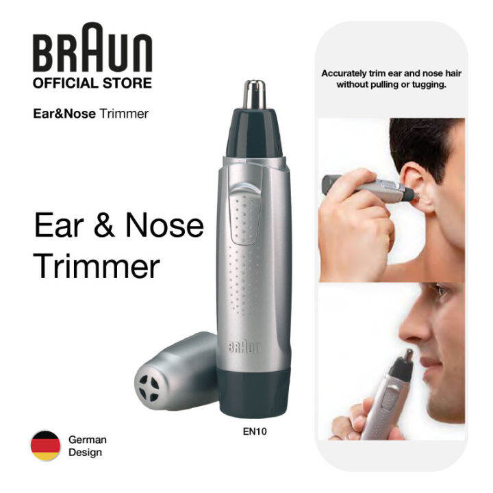 Braun Ear And Nose Trimmer En10 Silverblack Nose Hair Trimmer For Men Efficient And Safe
