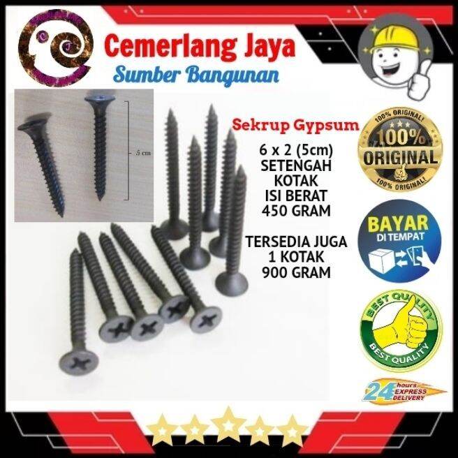 SEKRUP GYPSUM 6x2 INCH ISI 450 GRAM - SEKRUP WALL SCREW - DRYWALL SCREW ...