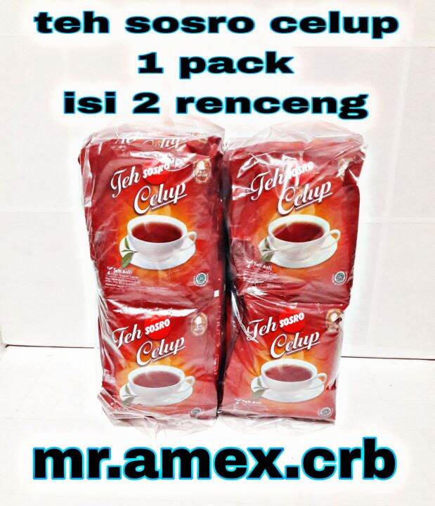 ( 1 PACK ISI 2 RENCENG/20 SACHET ) TEH SOSRO CELUP 4 KANTONG/SACHET ...