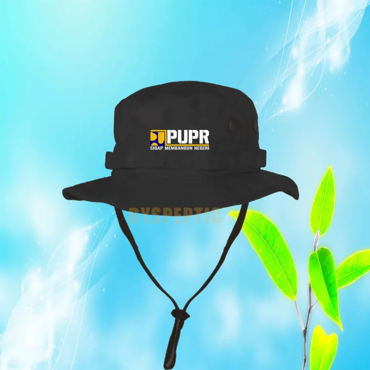 TOPI RIMBA/BUCKET HAT GAMBAR LOGO PUPR SIGAP MEMBANGUN NEGERI/ BISA ...
