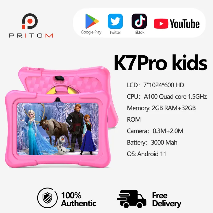 Pritom Tablet for Kids, 7 inch Android 11 Kids Tablet, 2 + 32 GB, WiFi ...
