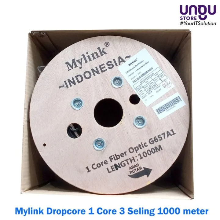 MyLink Kabel FTTH Dropcore 1 Core 3 Seling Kabel Fiber Optic 1C-3S 1000 Meter FO Dropcore 1KM ...