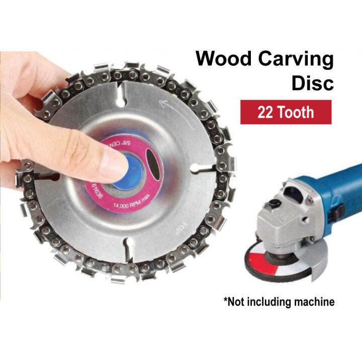 Ready Stock DIY Grinder Chain Disc (4 Inch) 22 Tooth Wood Carving Disc ...