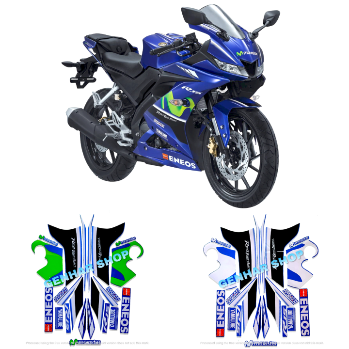 STIKER STRIPING LIS BODY STANDAR MOTOR YAMAHA R15 MOVISTAR 2016 2017 ...