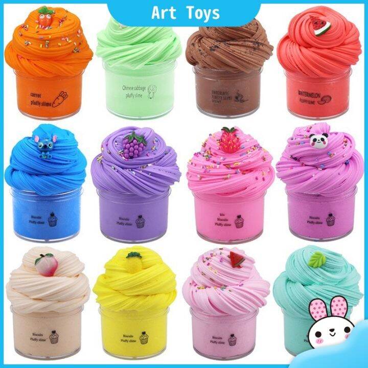 70ml Kit Fluffy Floam Kid Modeling Clay Toy Polymer Cotton Biscuit ...