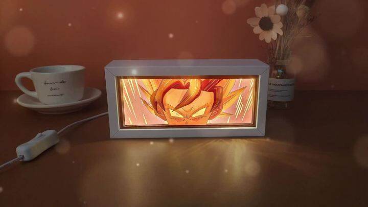 Anime Light Demon Slayers Shadow White Frame One Pieca Paper Cut Light ...