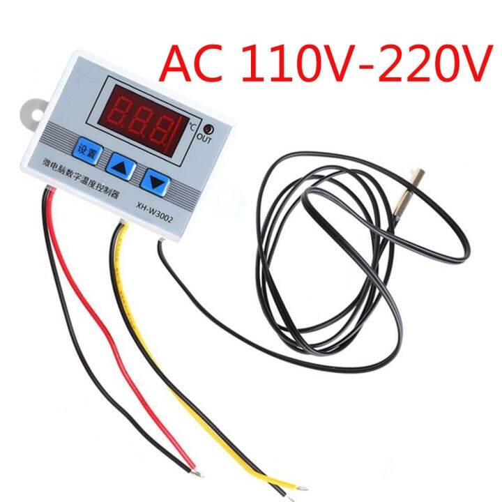 XH-W3002 DC 12V 24V AC 110V-220V Digital LED Temperature Controller 10A Thermostat Control ...