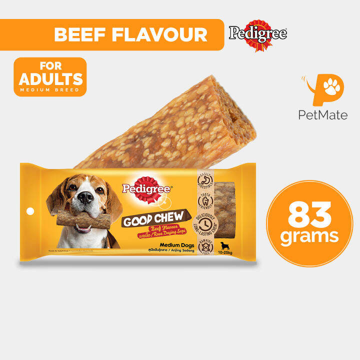 Pedigree Adult Dog Treats Good Chew Beef Medium 83g - PetMate chewable ...