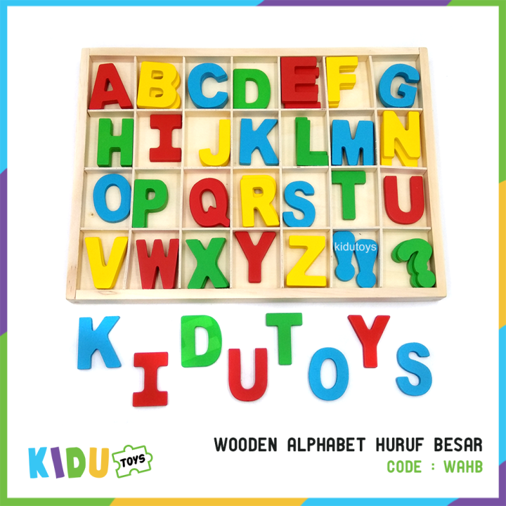 Mainan Montessori Anak Alphabet Kayu Huruf Besar / Wooden Alphabet ...