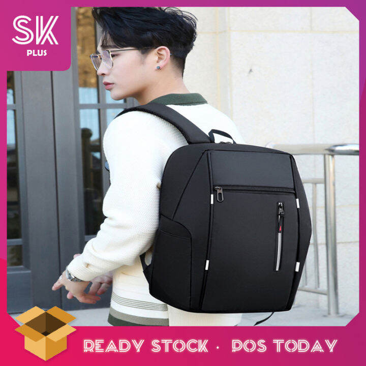 SKPLUS Simple Men Computer Backpack USB With Large Capacity For Leisure Outdoor And Travel ...