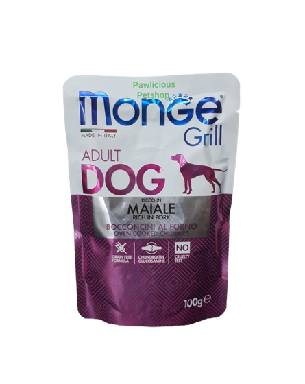 Monge Grill Dog Food Adult in Pouch-Rich in Pork Flavor, 100g | Lazada PH